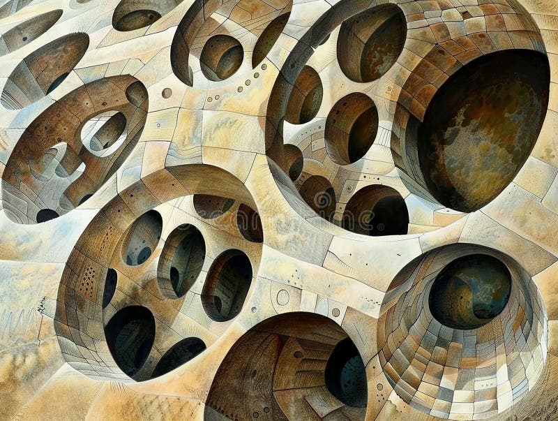 Group of Holes in Building Facade Stock Illustration - Illustration of ...