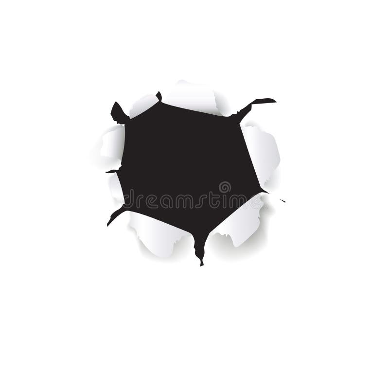 Holes in paper stock vector. Illustration of damaged, clip - 6046133