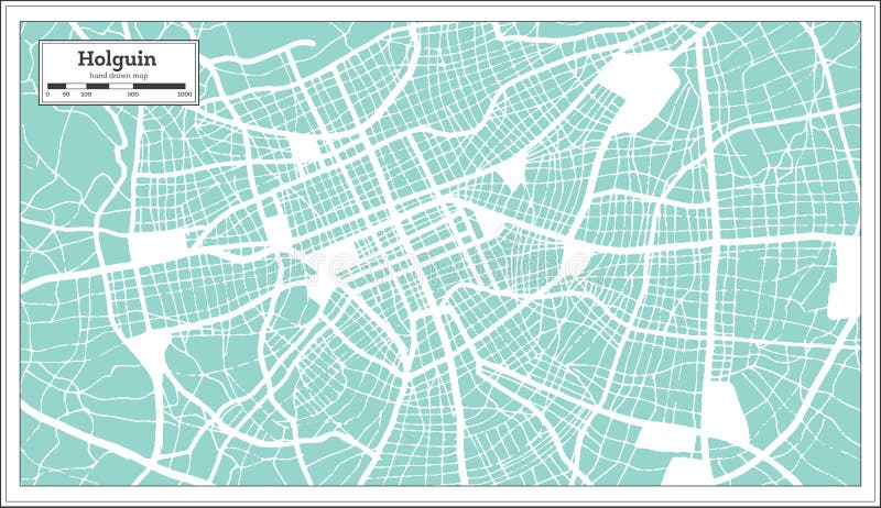 Holguin Cuba City Map in Retro Style. Outline Map Stock Vector ...