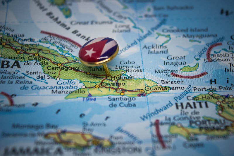 Holguin Pinned on a Map with Flag of Cuba Stock Photo - Image of europe ...