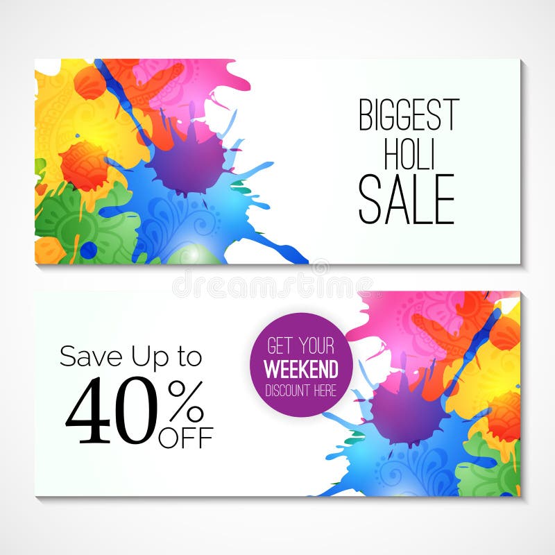 Holi Banner stock illustration. Illustration of footer - 50733763