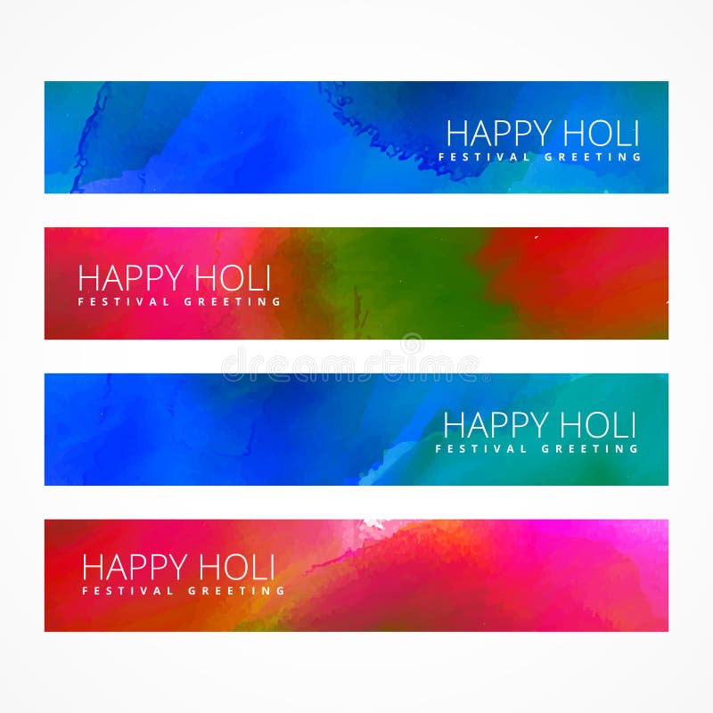 Holi banners collection stock vector. Illustration of greeting - 101436450