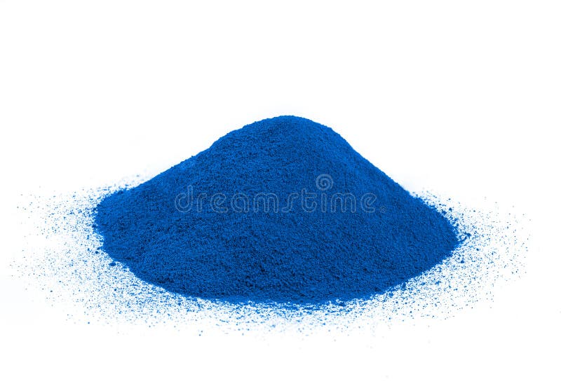 Holi Blue Powder on a White Background, Macro Shots, Many Details Stock ...