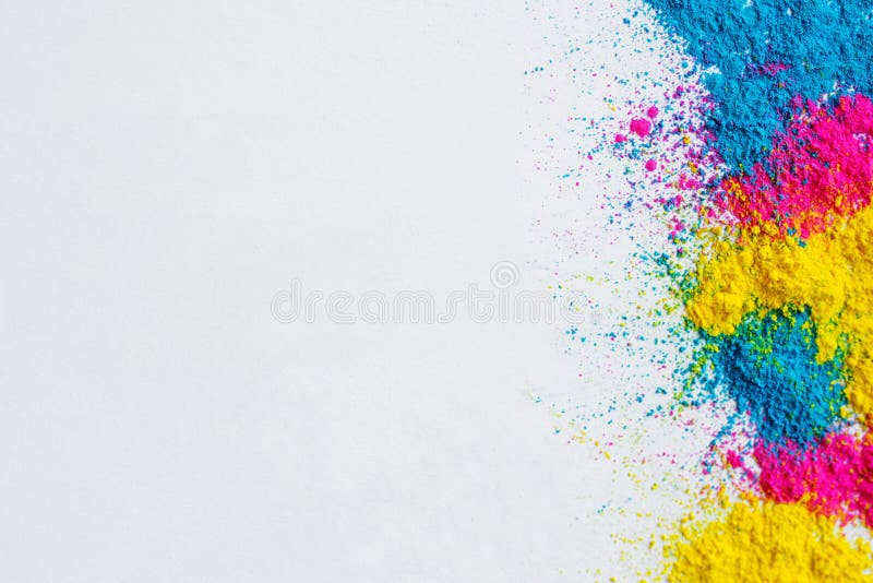 Holi Color Background on White Background Stock Image - Image of powder ...