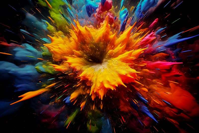 Holi Colorful Splash. Generative AI Technology Stock Illustration ...