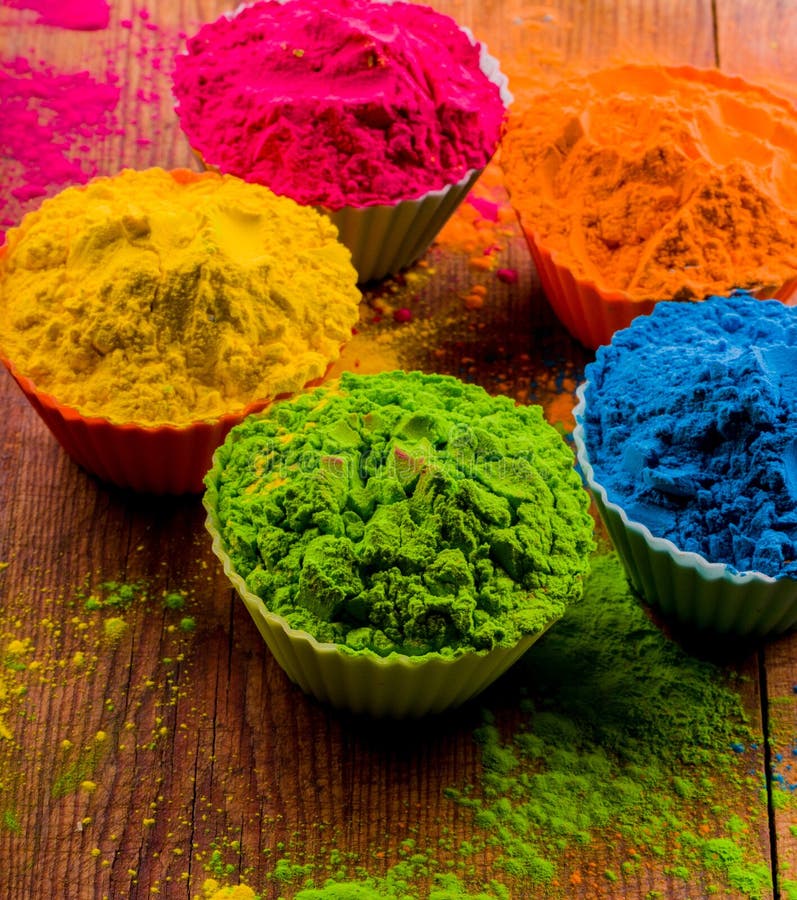 Holi Colors in Clay Pot Herbal Colors Made with Flowers Stock Photo ...