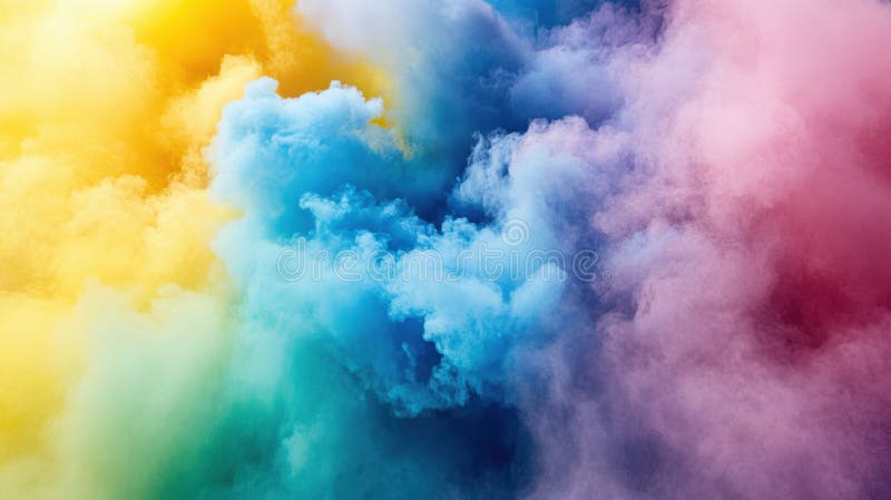 Holi Colors Forming a Rainbow Cloud Stock Photo - Image of chaos, pulse ...