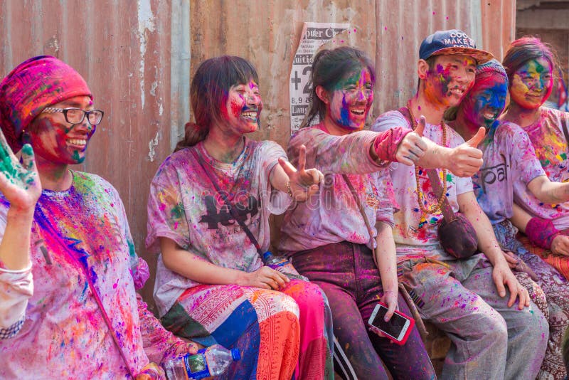 Holi Festival Kathmandu Nepal Editorial Stock Image Image Of