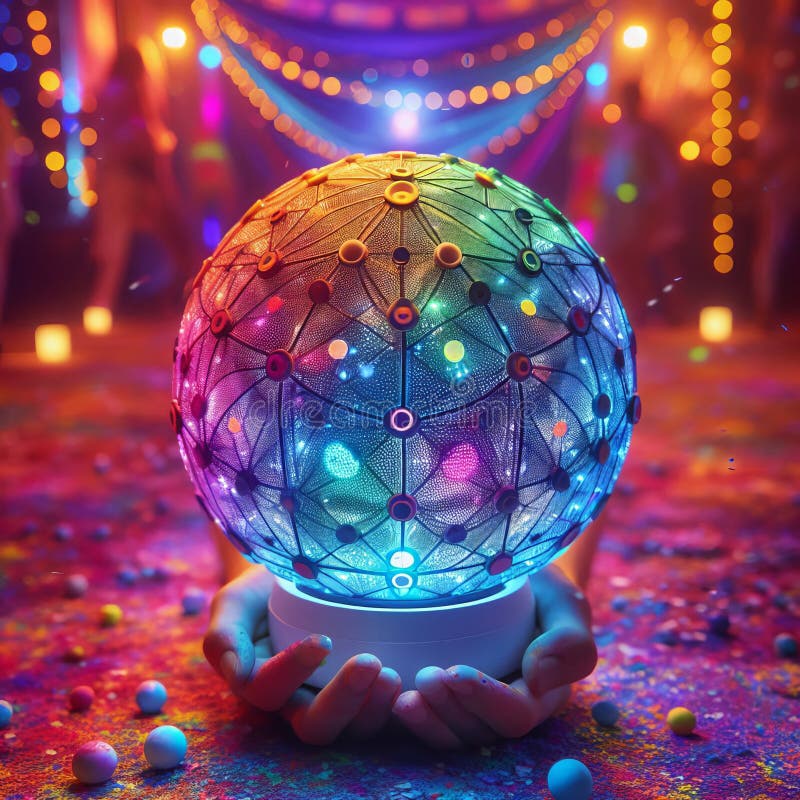 Holi Glow Sphere a Spherical Device that Lights Up in Various Co Stock ...