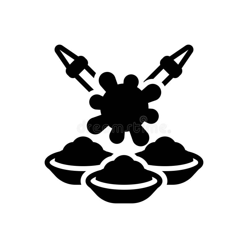 Black Solid Icon for Holi, Festival of Colours and Traditional Stock ...