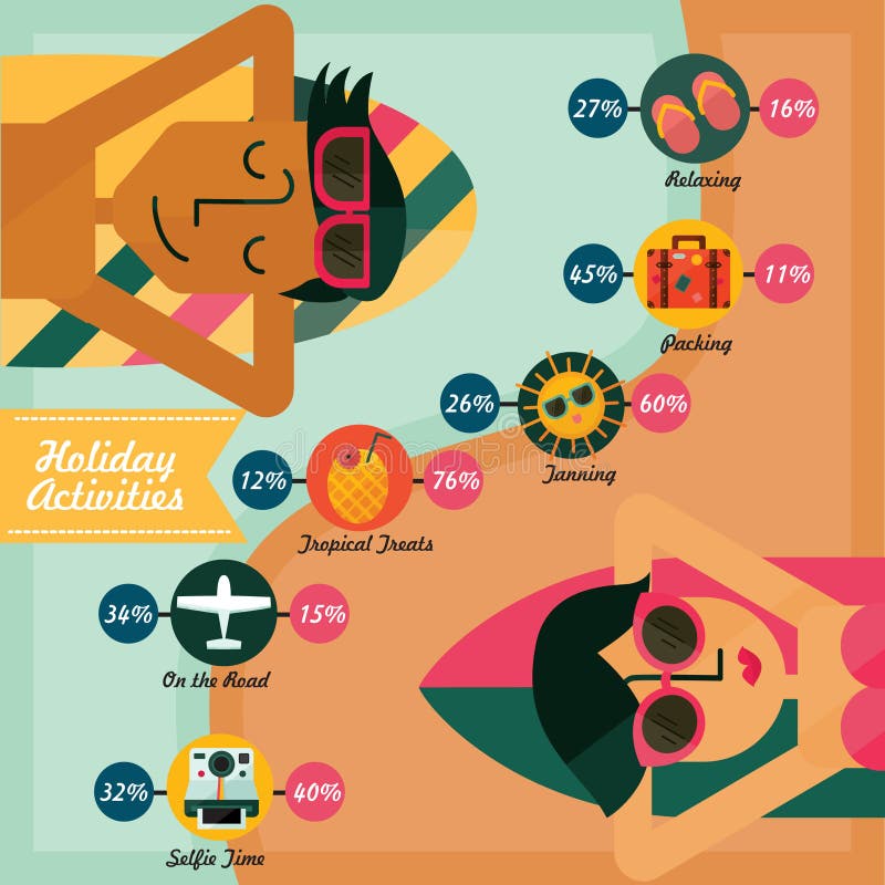 Holiday Activities Infographic. Vector Illustration Decorative Design ...