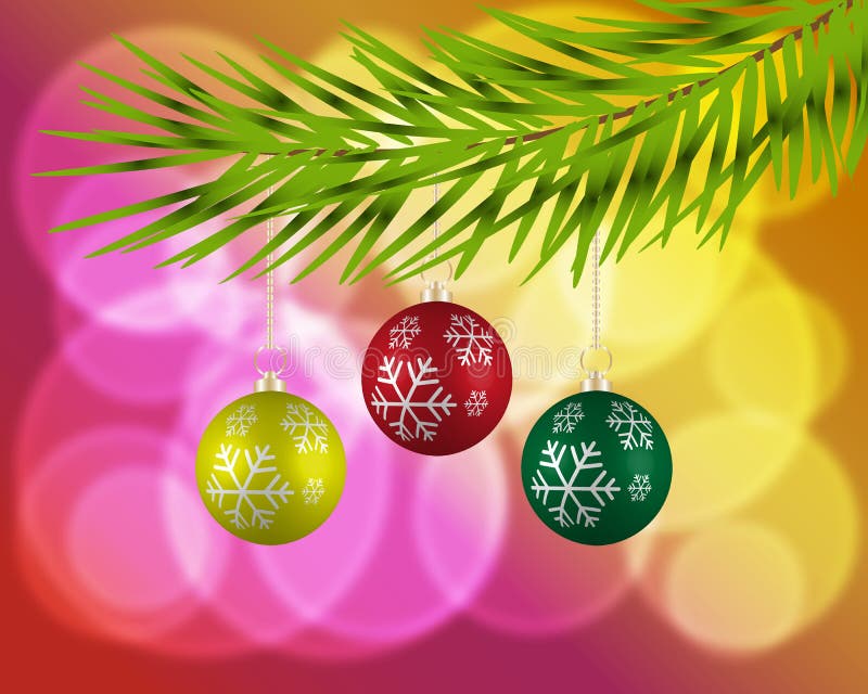 Holiday Background Card Template with Christmas Balls Stock Vector ...