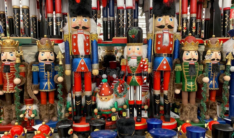 Holiday Background of German Smokers and Nutcrackers. Stock Photo ...