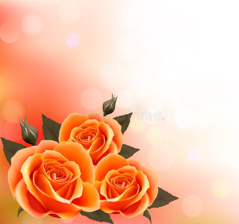 Holiday Background with Three Beautiful Flowers. Stock Vector ...