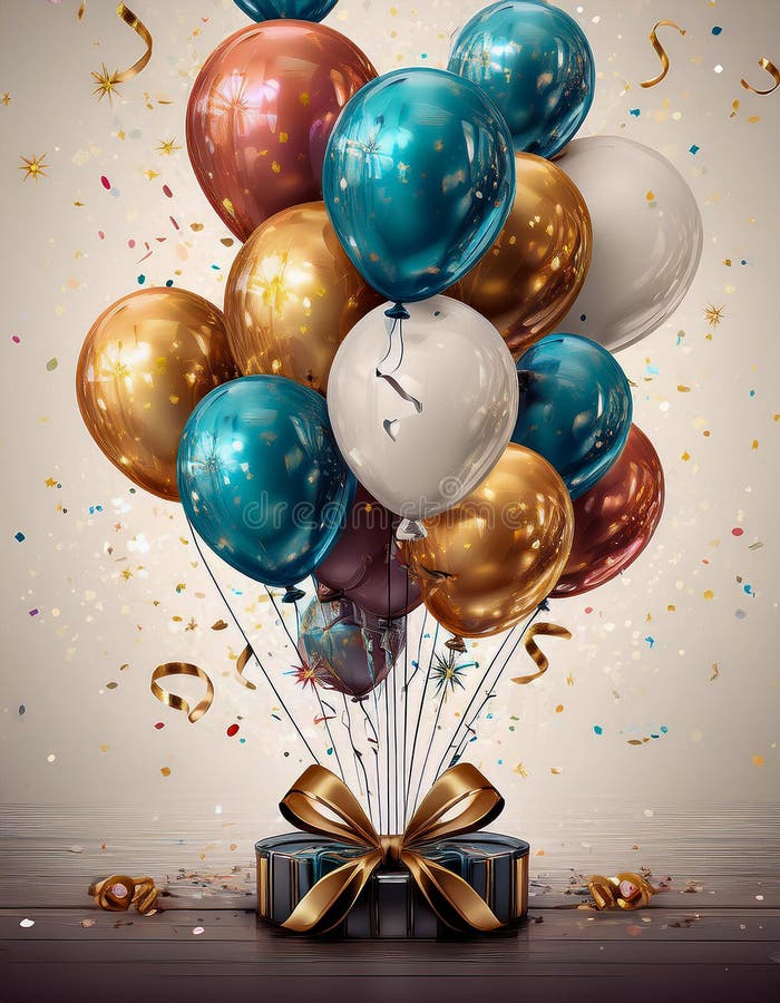 Holiday Balloons Fancy 3D on a Light Background for Celebration Concept ...