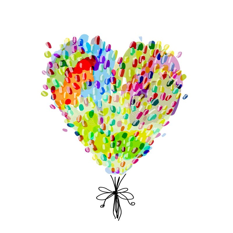 Holiday Balloons, Heart Shape for Your Design Stock Vector ...