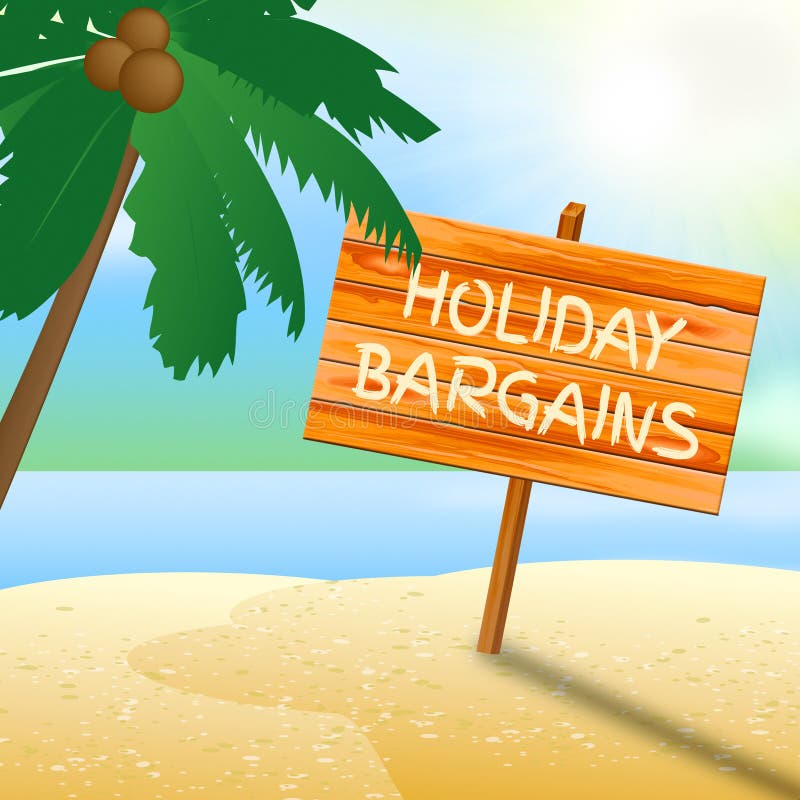 Holiday Bargains Shows Go on Leave and Advertisement Stock Illustration ...
