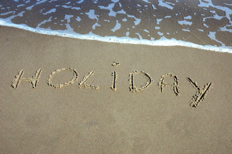 Holiday on beach stock photo. Image of written, vacations - 15617828