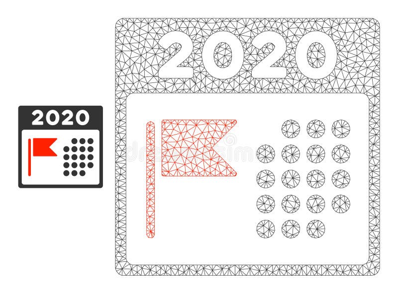 2020 Holiday Calendar Vector Mesh 2D Model Stock Vector - Illustration ...