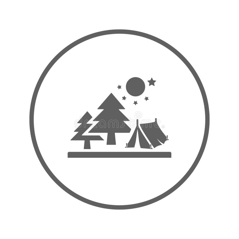 Holiday Camping, Travel Icon. Gray Vector Graphics Stock Vector ...