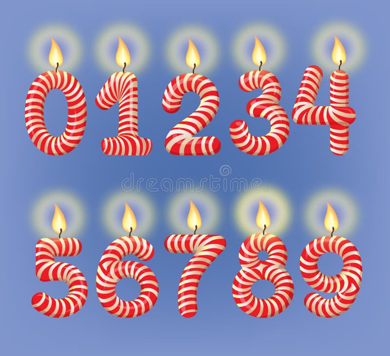 Holiday candles numbers stock vector. Illustration of zero - 41252819