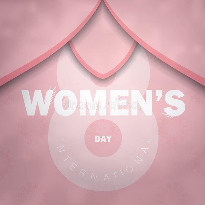 Holiday Card 8 March Pink with Vintage Pattern Stock Vector ...