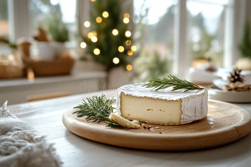 Holiday Cheese Platter, Brie Cheese on a Platter in a Bright ...