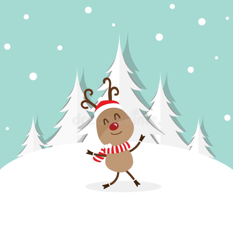 Holiday Christmas Background with Reindeer. Vector Illustration Stock ...
