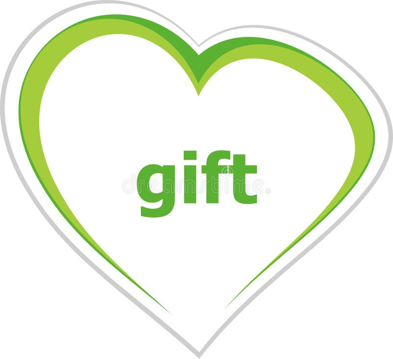 Gift Box with Word Love. Dash Line. Flat Design Stock Vector ...