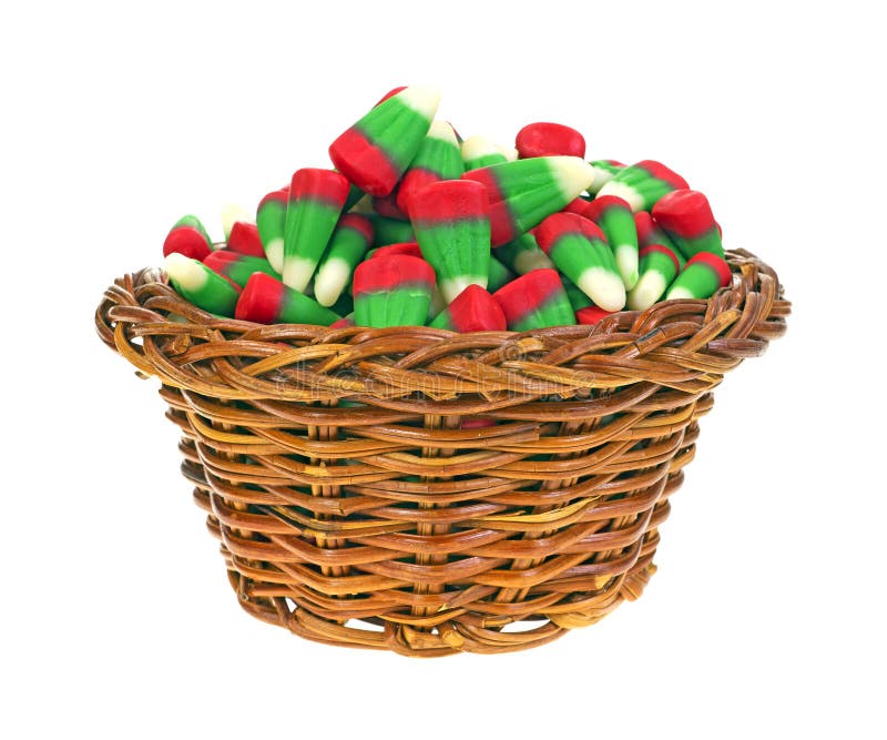 Holiday Corn Candy in Basket Side Stock Image - Image of wicker ...