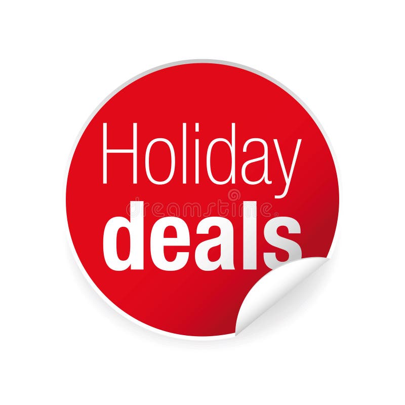 Daily and Holiday Deals, Yellow and Red Drawn Labels Stock Illustration ...