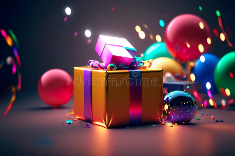 Holiday Decorative Boxes ,Happy Birthday. Festive Background Stock ...