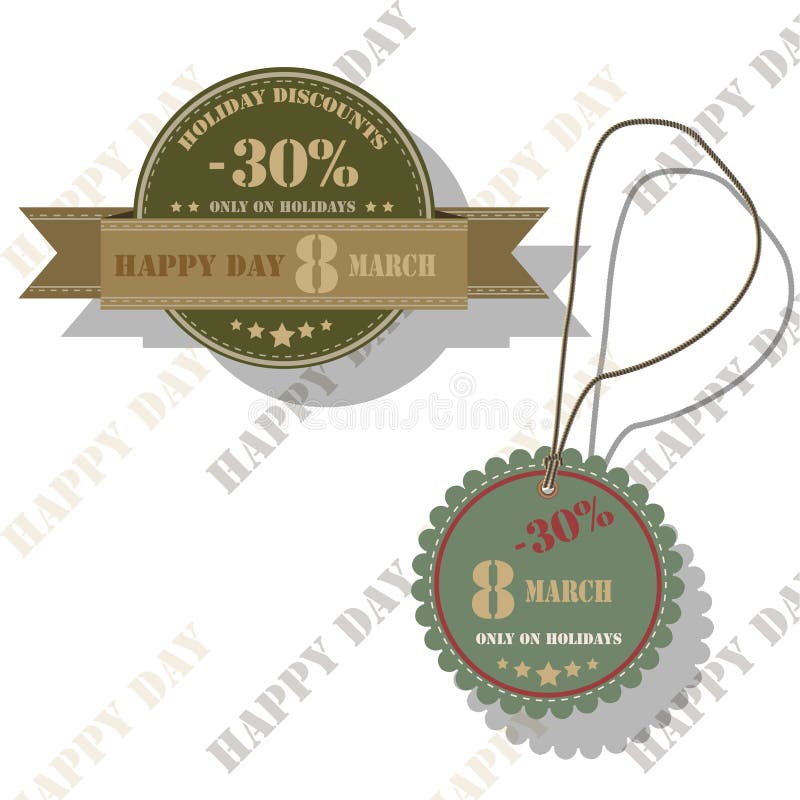Holiday Discount Price Tag March 8 Stock Vector - Illustration of tags ...