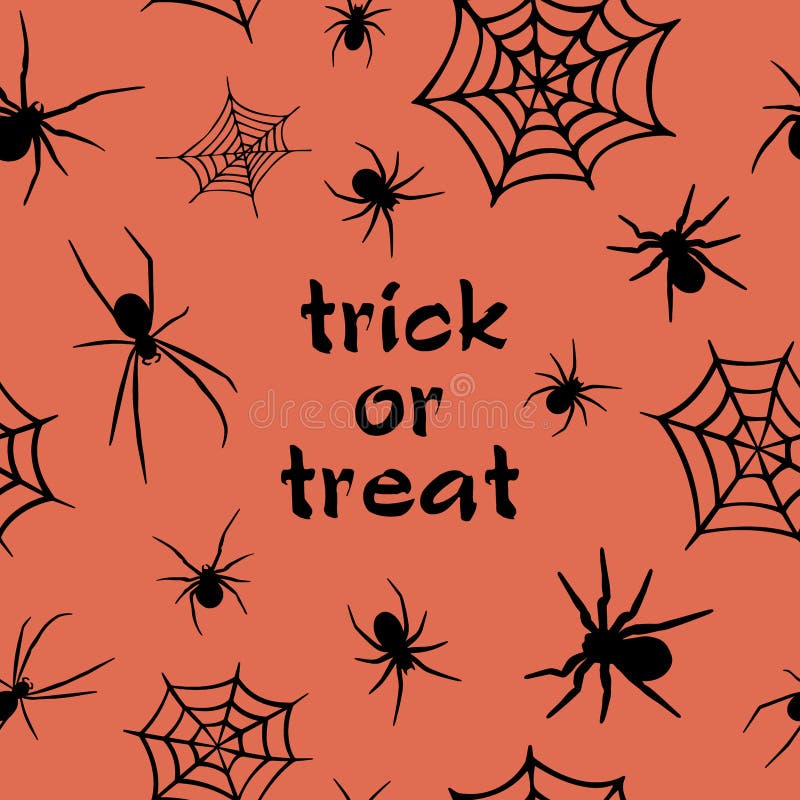 Gothic Halloween Seamless Pattern or Card Made Up of Many Spiders ...