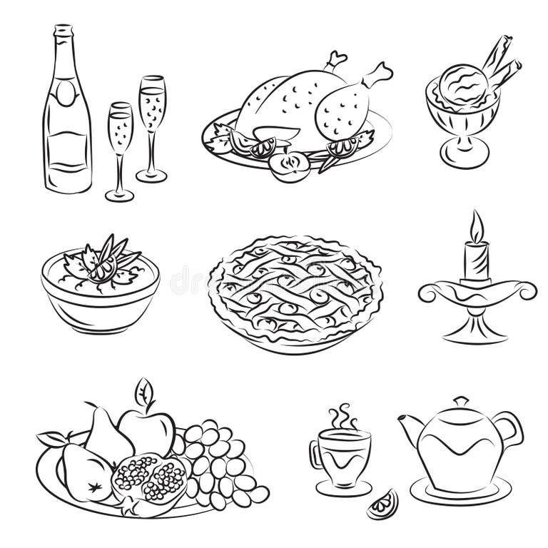 Healthy Dinner Sketch Stock Illustrations – 18,659 Healthy Dinner ...