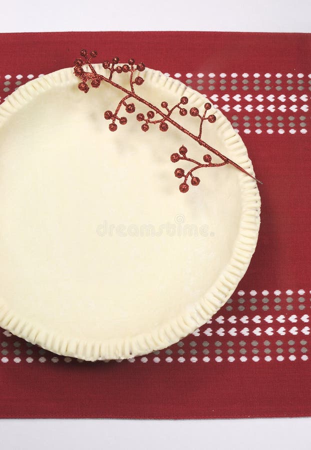 Holiday Festive Baking with an Empty Pie Shell Pastry Crust Stock Photo ...