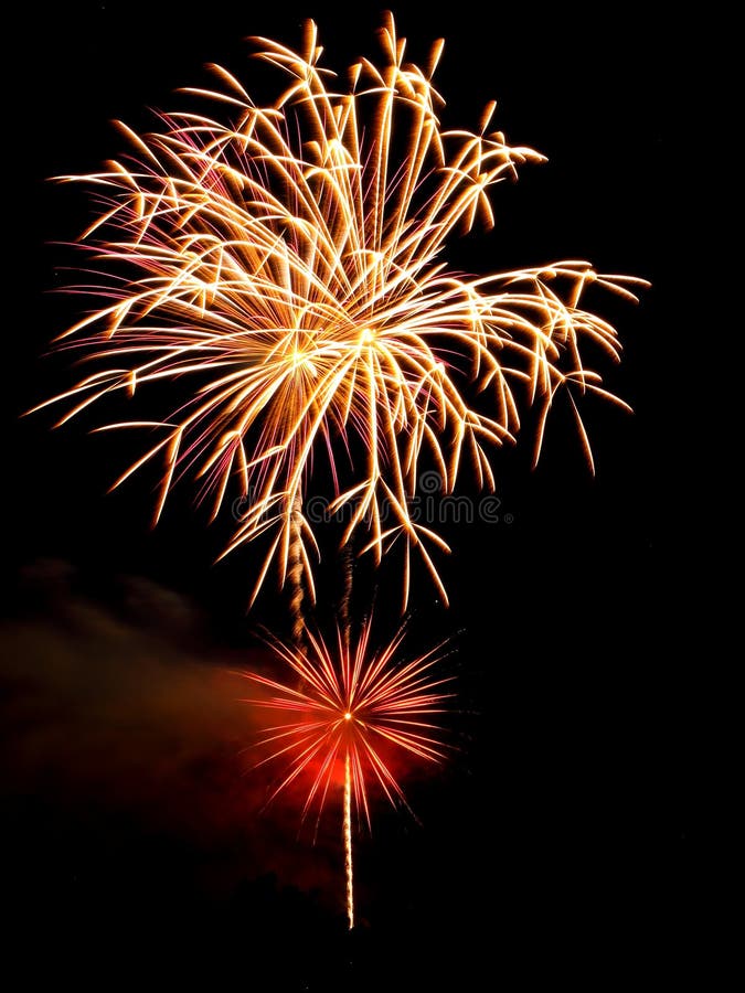 Holiday Fireworks Display stock image. Image of explosion - 223544081