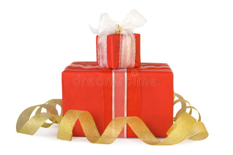 Holiday Gift Boxes Decorated with Bows Stock Image - Image of ornament ...