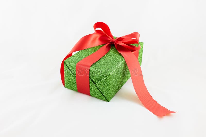Holiday Gift Boxes Decorated with Ribbon on White Stock Photo - Image ...