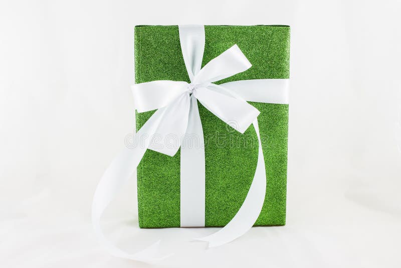 Holiday Gift Boxes Decorated with Ribbon on White Stock Photo - Image ...