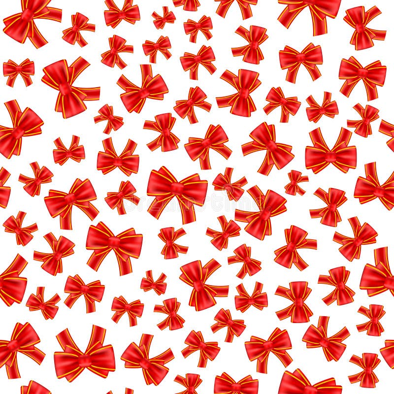 Holiday Gift Seamless Pattern with Red Bow Stock Vector - Illustration ...