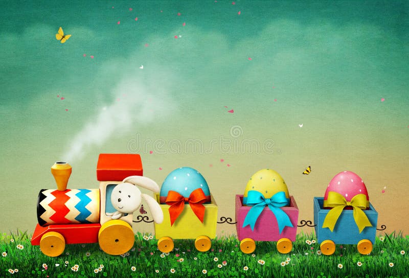 Easter train stock vector. Illustration of patchwork - 29493961