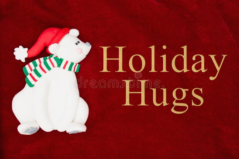 Holiday Hugs greeting stock image. Image of type, flat - 79259001