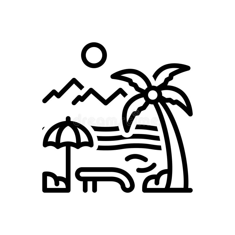 Black Line Icon for Holiday, Vacation and Leave Stock Vector ...