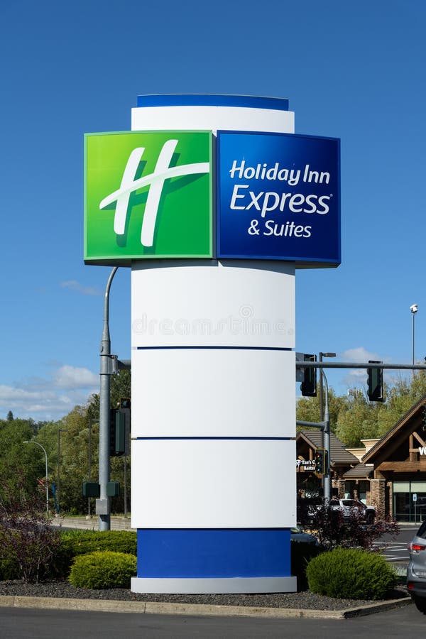 Holiday Inn Express Sign at Pullman Washington on Vertical Support ...