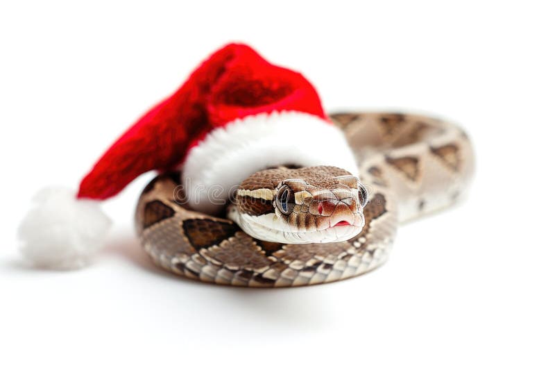 Holiday Joy: Festive Snake Wearing Santa Hat. Stock Illustration ...