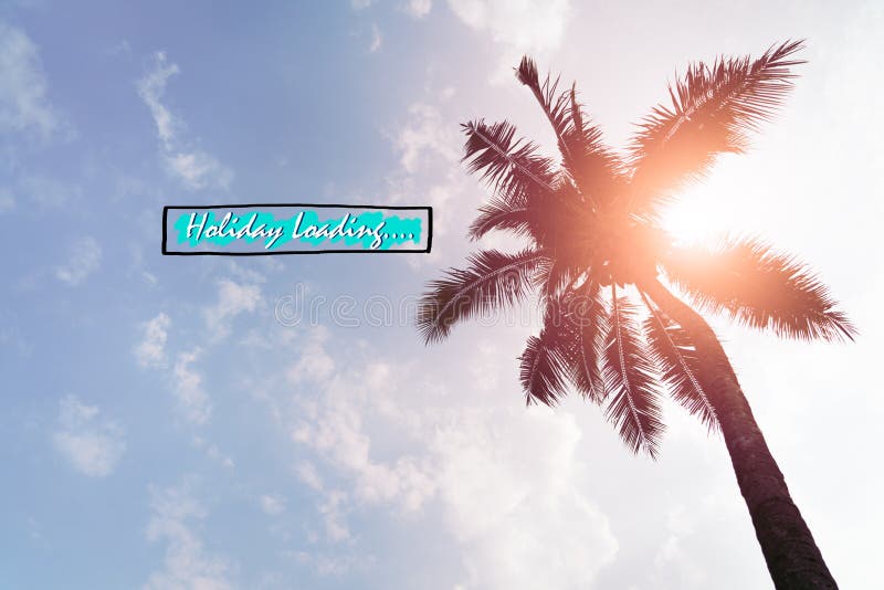 Holiday Loading with Coconut Trees Over Clear Sky on Day Noon Light ...