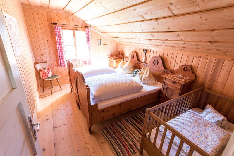 Holiday in the Mountains: Rustic Old Wooden Interior of a Cabin or Hut ...