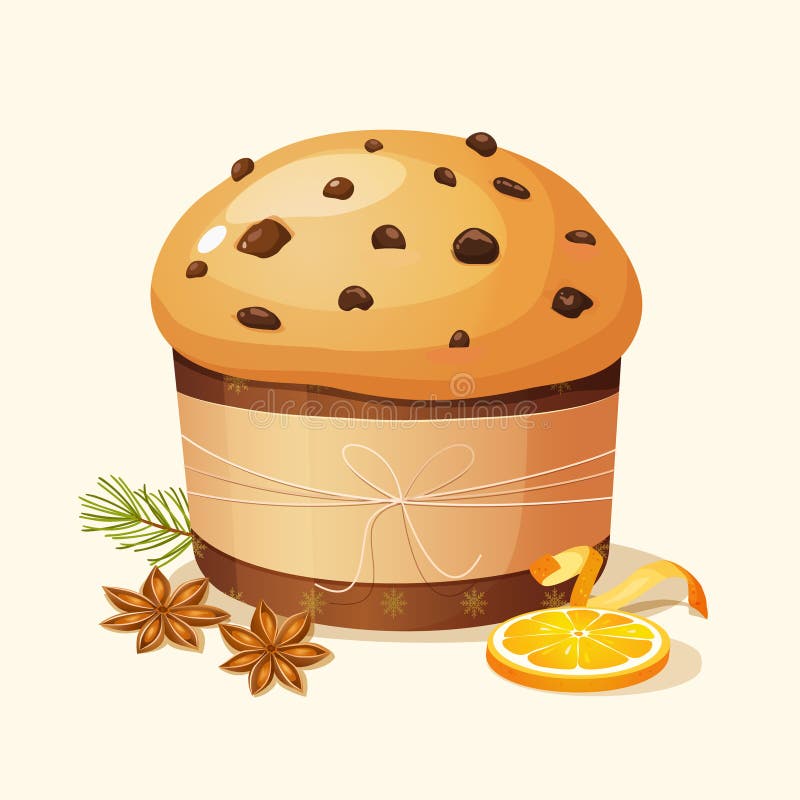 Holiday Panettone Illustration Stock Vector - Illustration of year ...