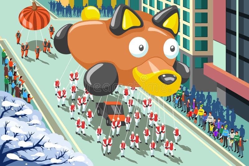 Holiday Parade Celebration in the City Vector Illustration Stock Vector ...